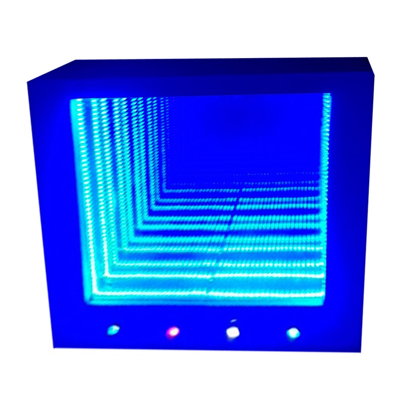Panel de luces que forman una ilusión óptica, haciendo parecer que son ...